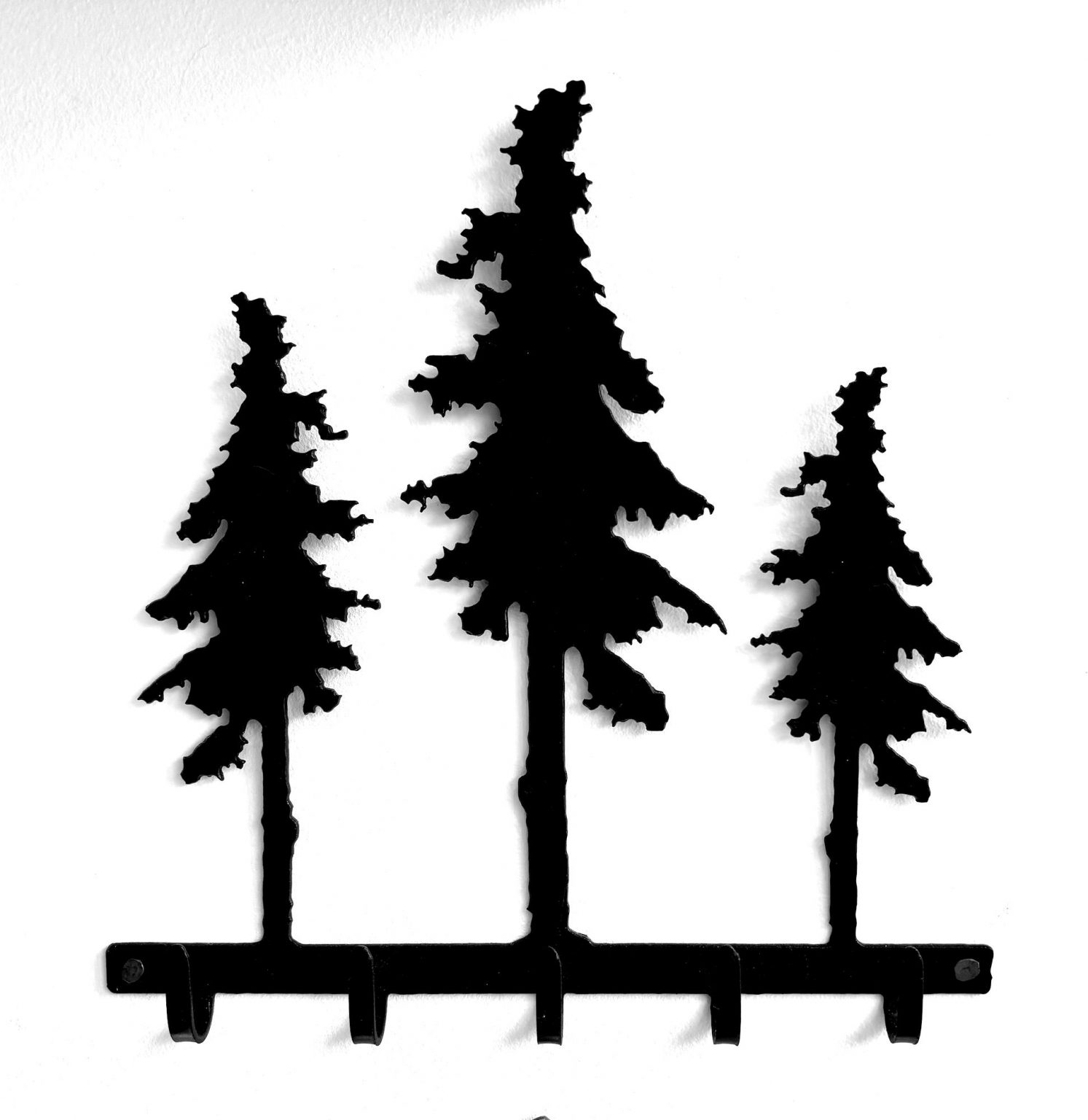 Three Pine Tree Metal Key Hook - Anvil Island Online